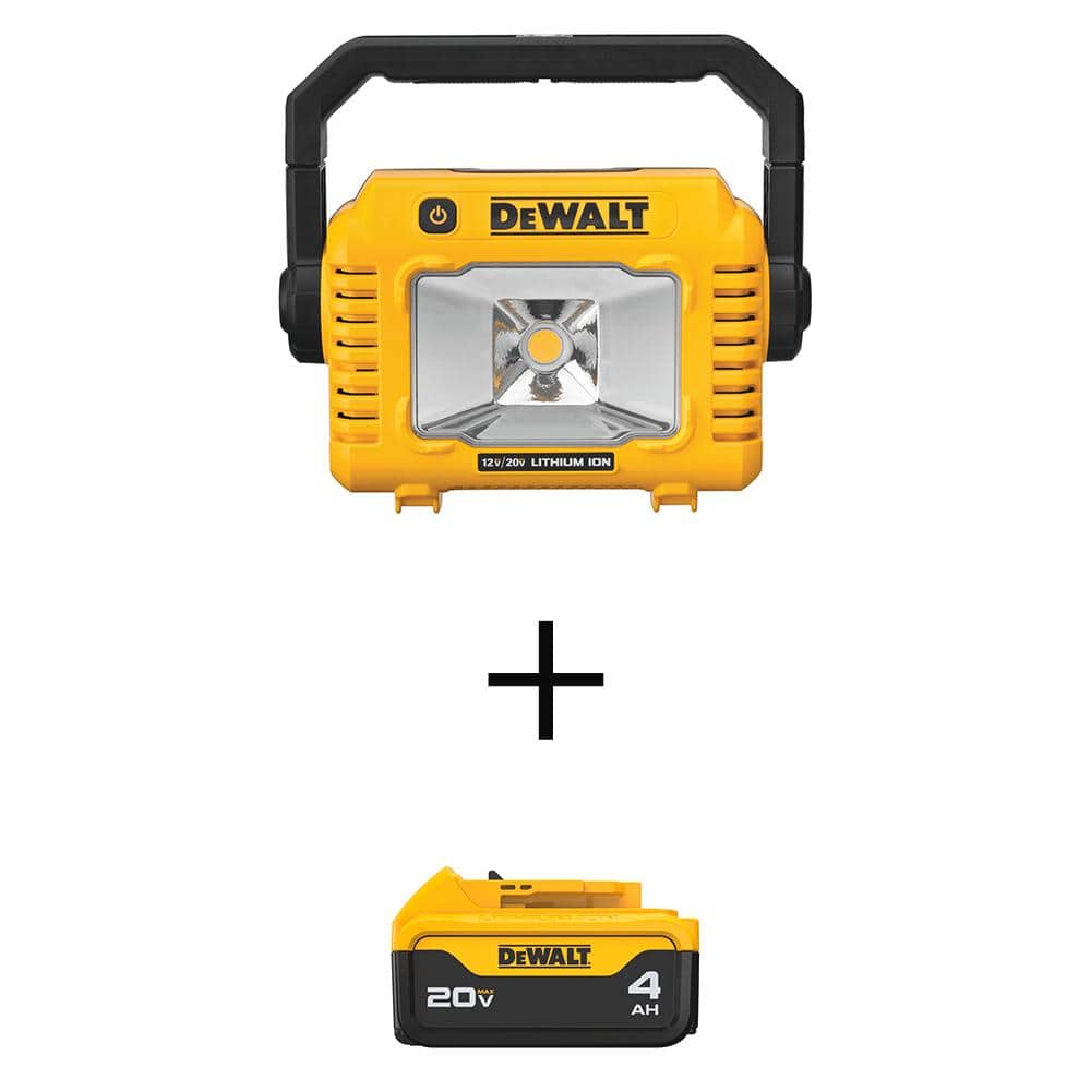 DEWALT 20V MAX Compact Task Light and 20V MAX Premium Lithium-Ion 4.0Ah ...