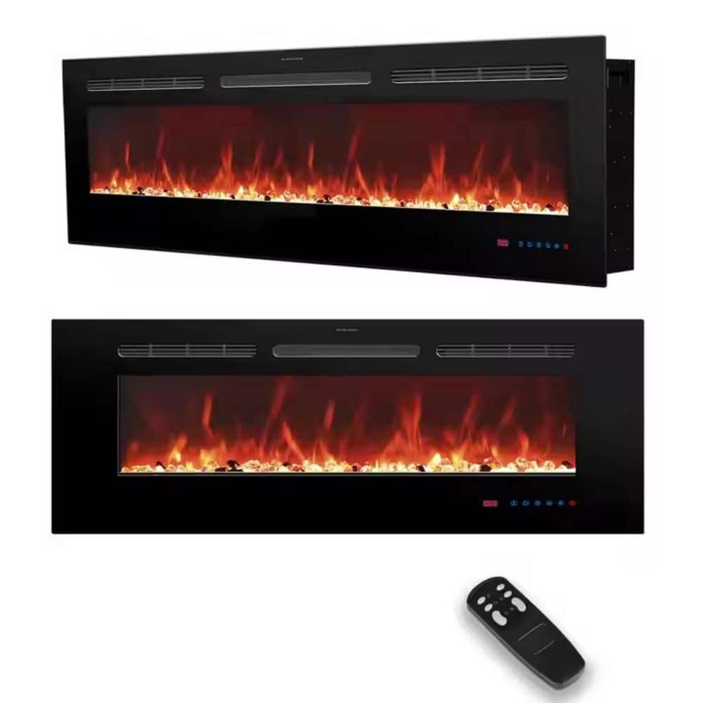 INNOBULE 42 in. Wall Mount LED Technology Electric Fireplace Glass with ...