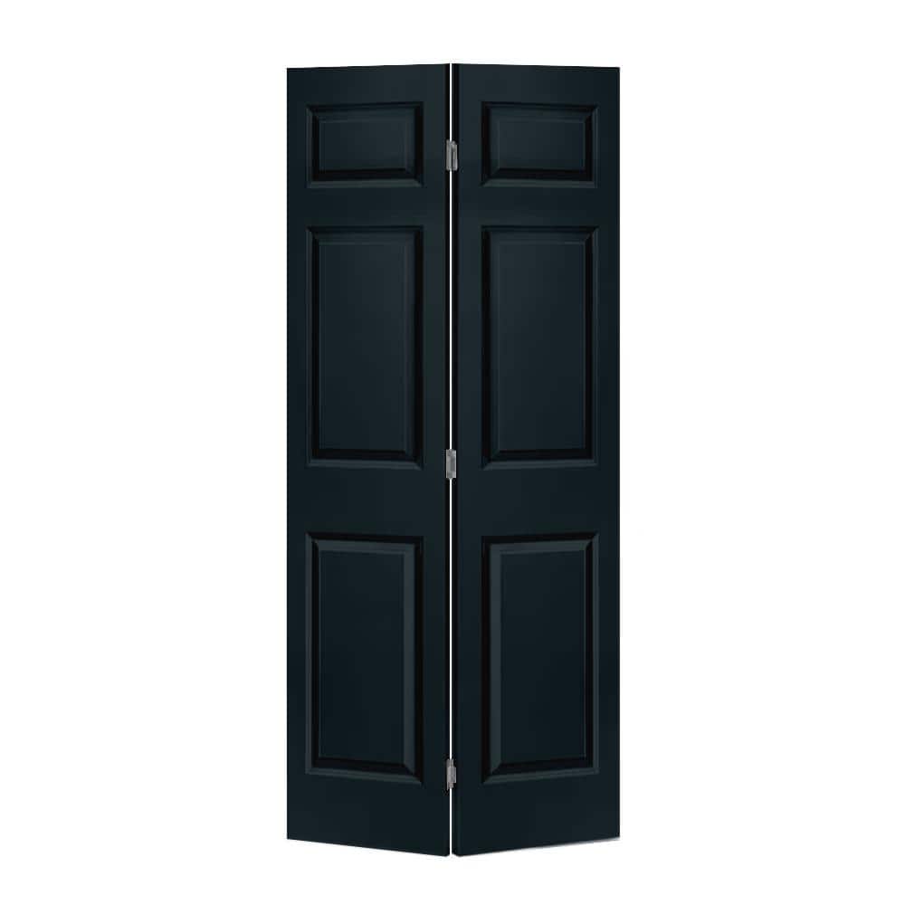 CALHOME 24 in. x 84 in. 6-Panel Shaker Char Gray Painted MDF Hollow ...