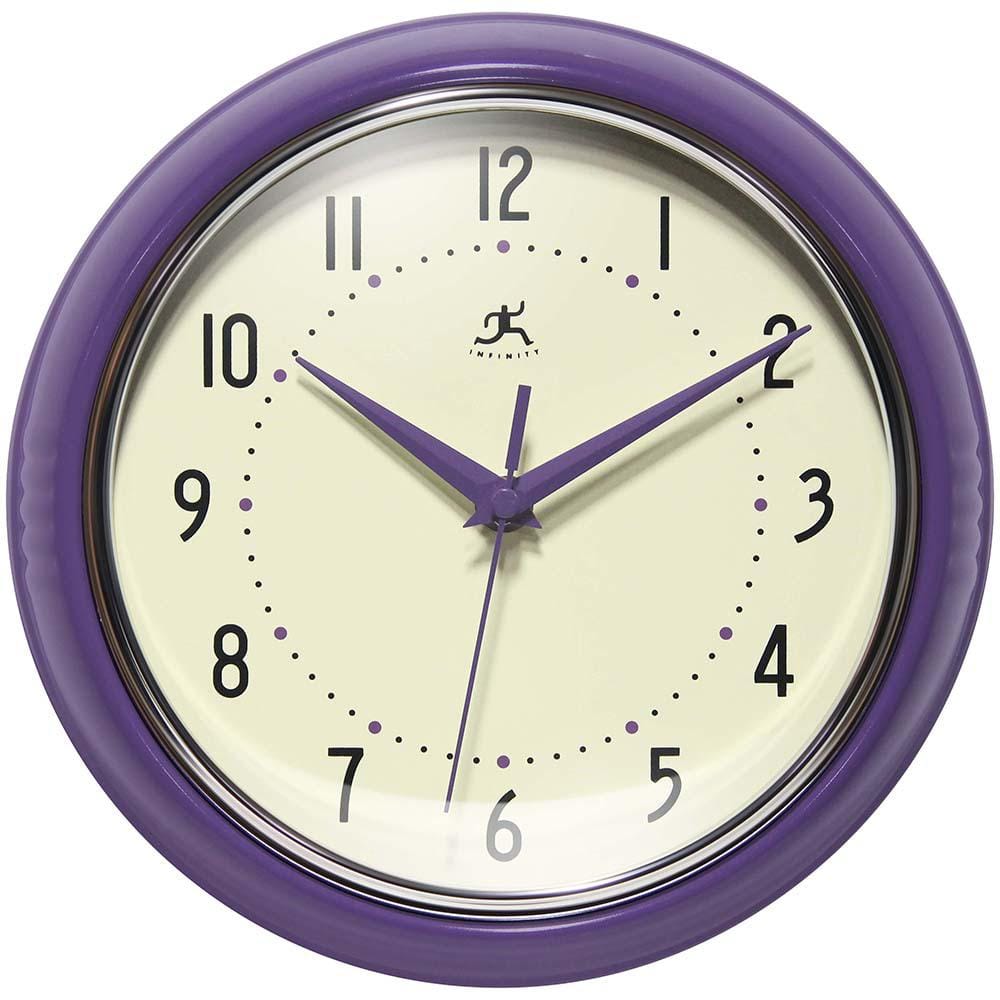 Infinity Instruments Retro Round Purple Wall Clock 10940PRHT - The Home ...