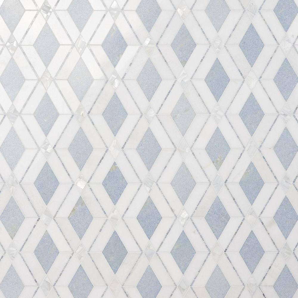 Ivy Hill Tile Benes Blue Celeste 10.02 in. x 10.02 in. Polished Marble ...