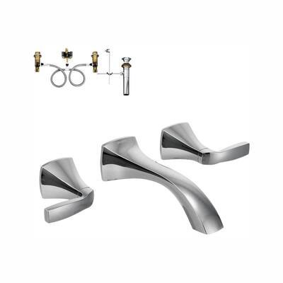 MOEN Voss Wall Mount 2-Handle Low-Arc Lavatory Faucet Trim Kit in ...