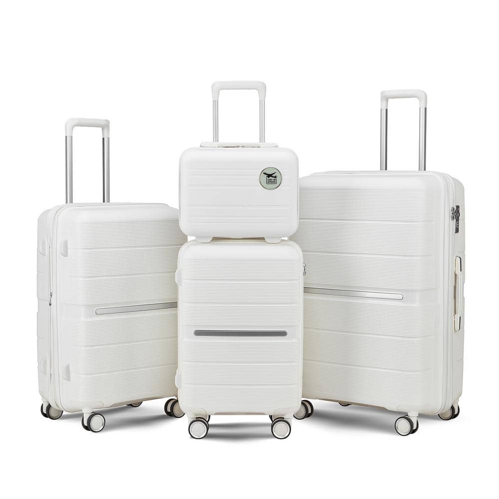 OLUMAT 4-Piece White Security and Convenience Luggage Set FO-LS-002 ...