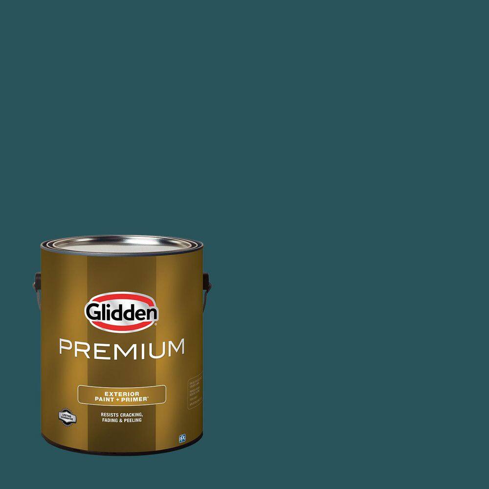 Glidden Premium 1 gal. PPG1148-7 Deep Emerald Semi-Gloss Exterior Latex ...