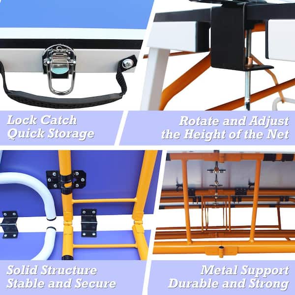 Table Tennis Set GYMAX Folding Table Tennis Table Set - Complete Ping ...