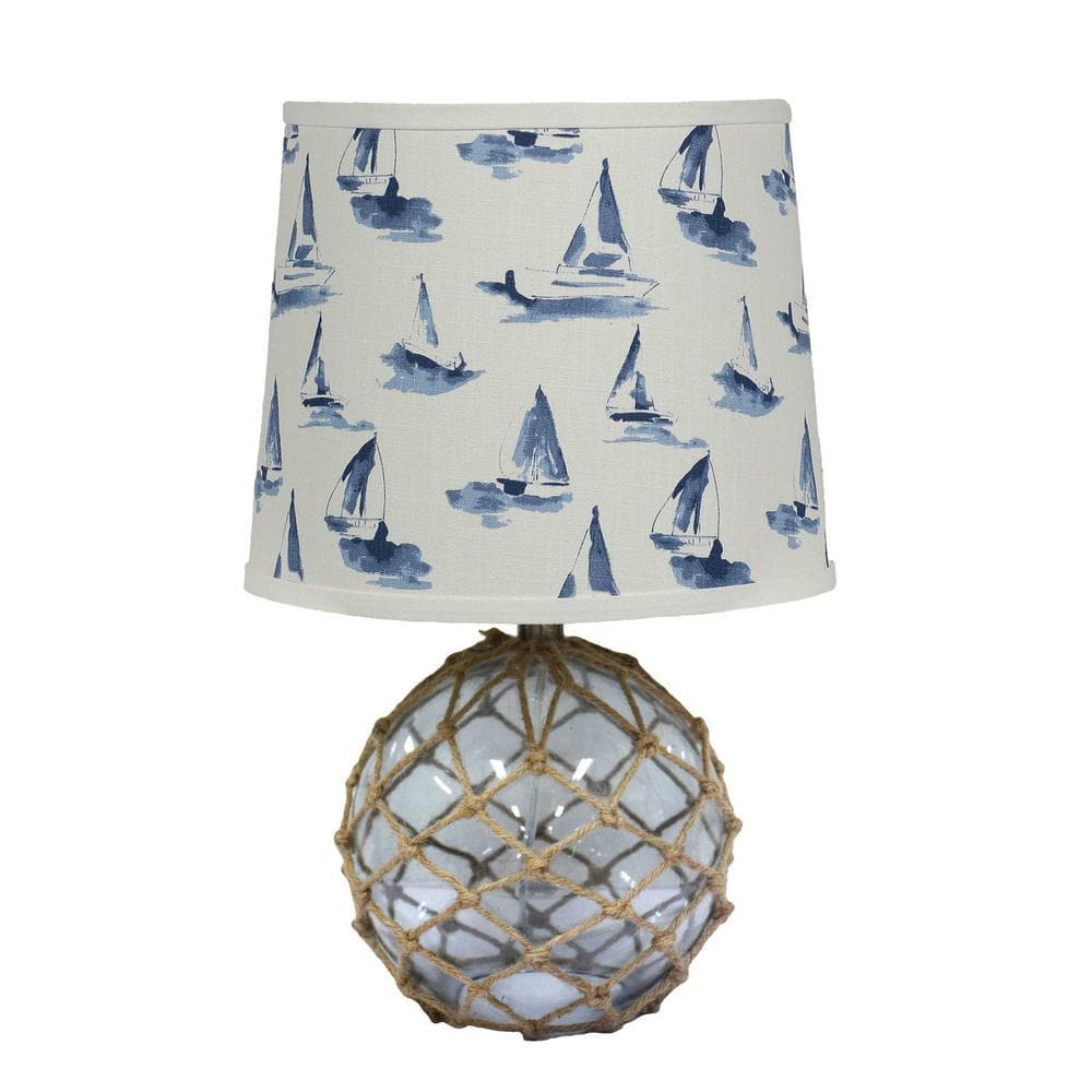 HomeRoots Josephine 20 in. Glass and Net Table Lamp 380129 - The Home Depot