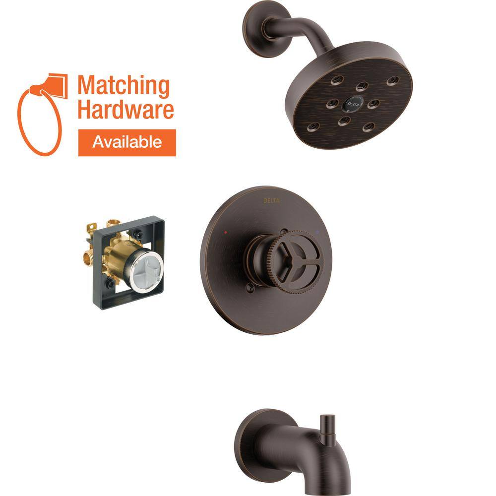 Delta Trinsic Single-Handle 1-Spray Tub and Shower Faucet in Venetian ...