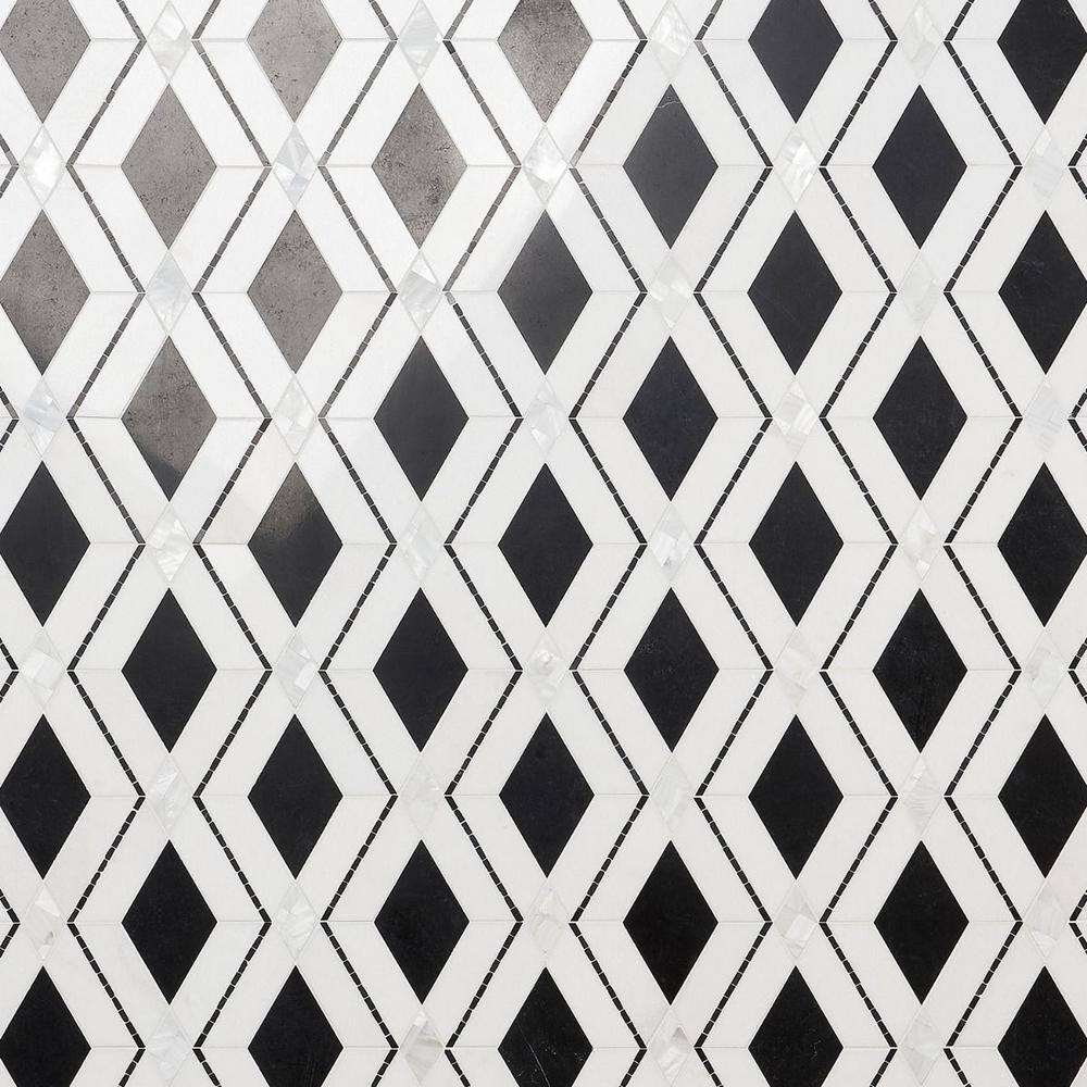 Ivy Hill Tile Benes Nero Black 10.02 in. x 10.02 in. Polished Marble ...