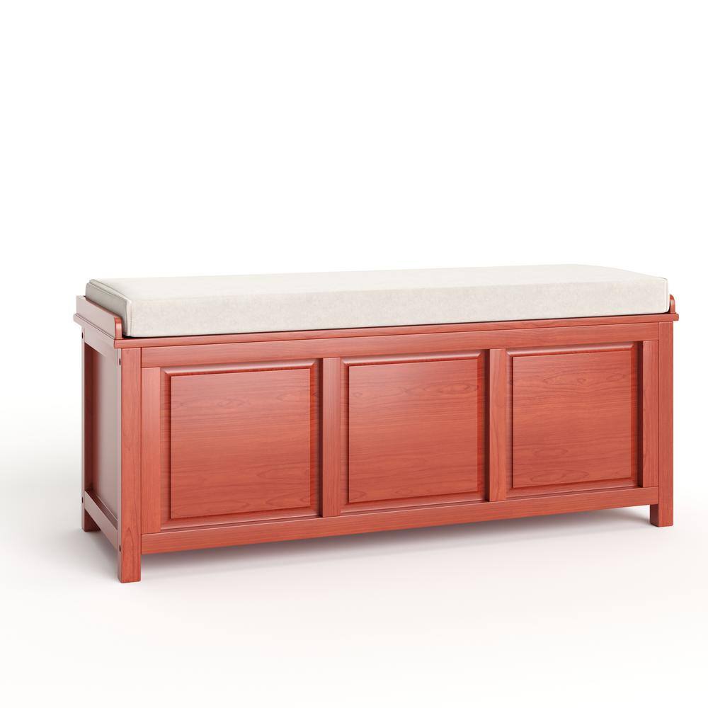 John Louis Home 45 in W x 20 in H Red Mahogany Solid Wood Open Top Shoe ...