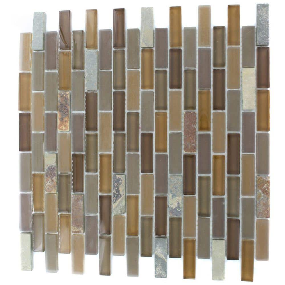 Ivy Hill Tile Tectonic Brick Multicolor Slate and Earth Blend 12 in. x ...