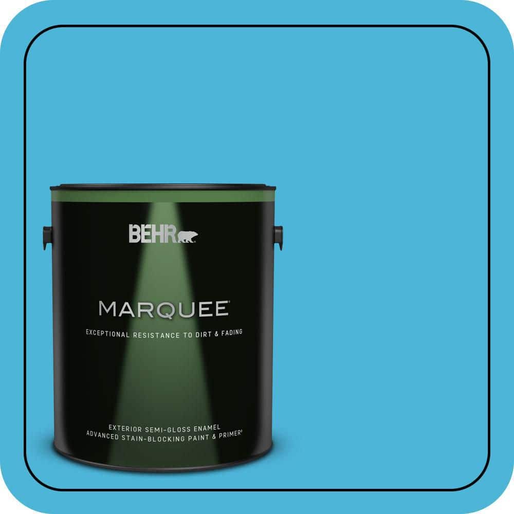 BEHR MARQUEE 1 gal. #P490-4 Aztec Sky Semi-Gloss Enamel Exterior Paint ...
