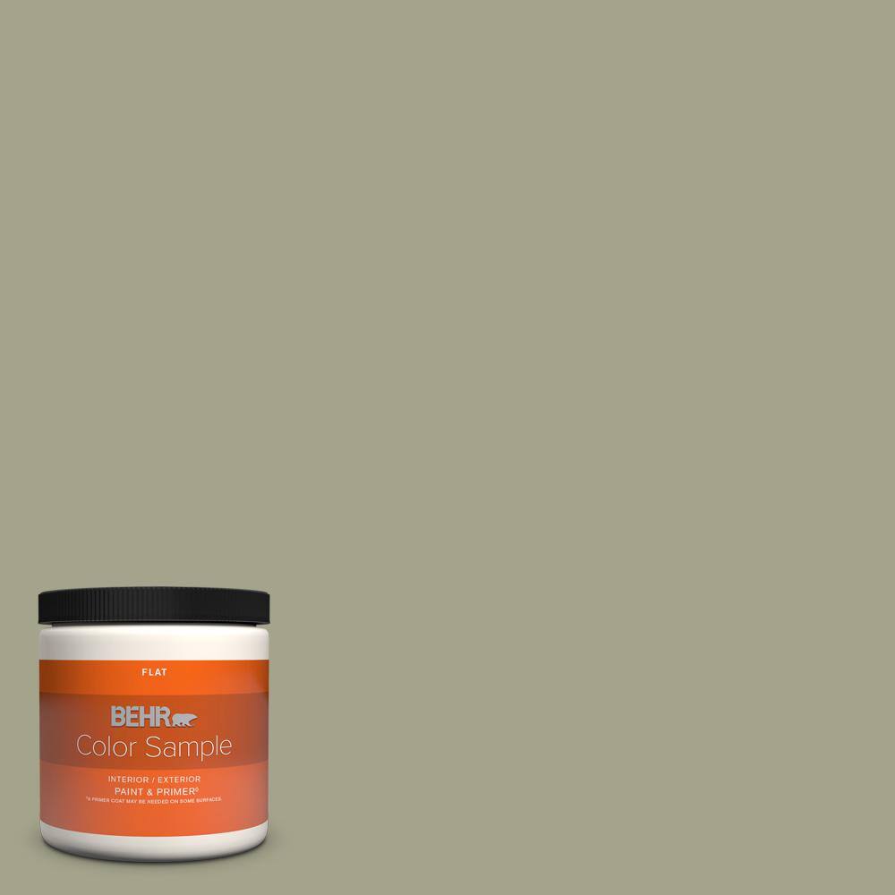 BEHR PREMIUM PLUS 8 oz. #400F-5 Promenade Flat Interior/Exterior Paint ...