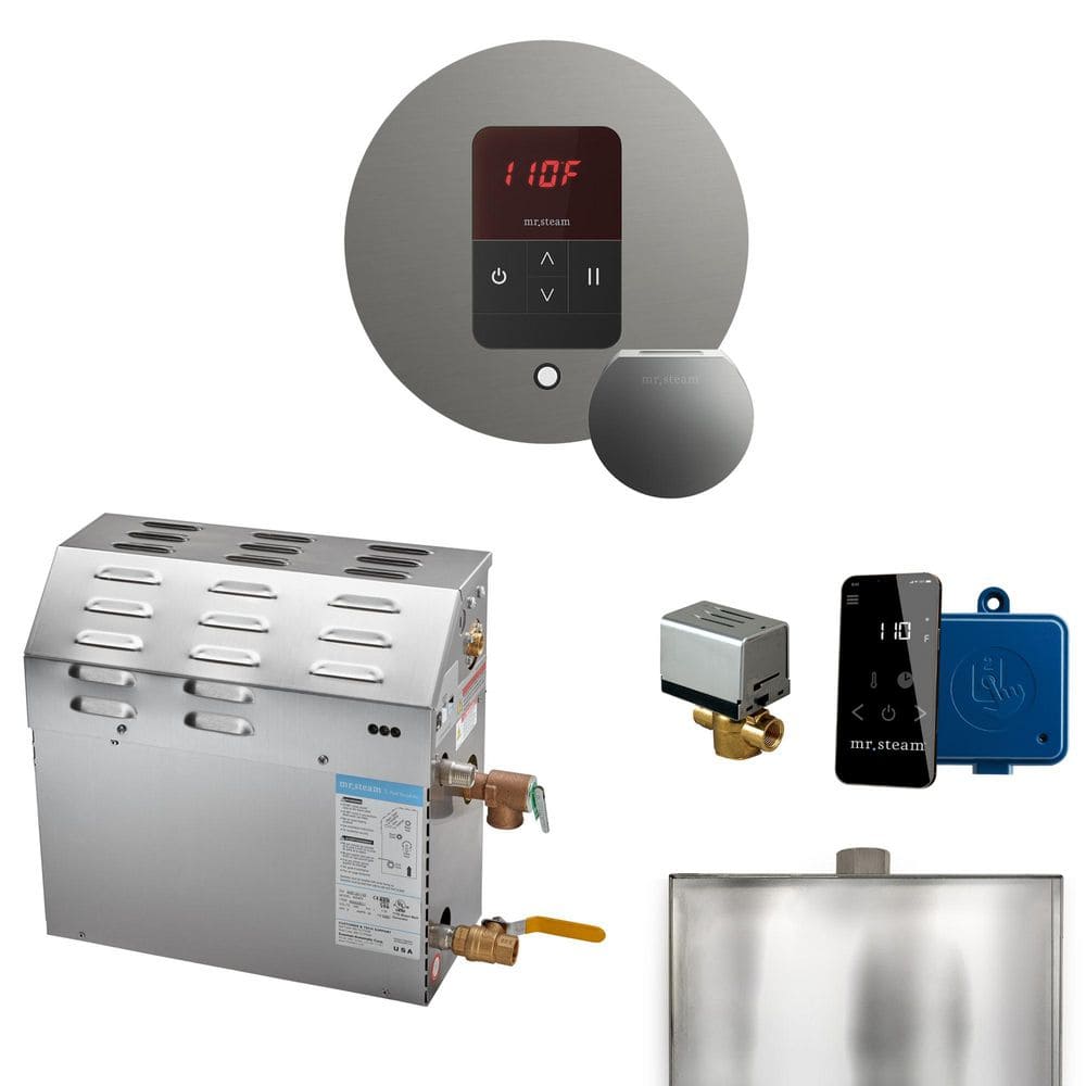 Mr. Steam MS 12 kW (12000 W) Steam Shower Generator Package with Round ...