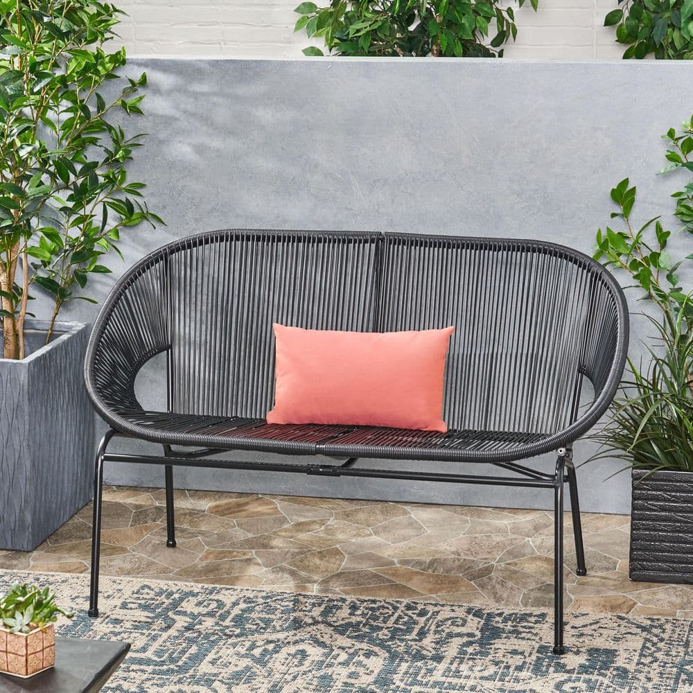 52-inch Metal outdoor two-seater sofa, double Bench for patios, gardens ...