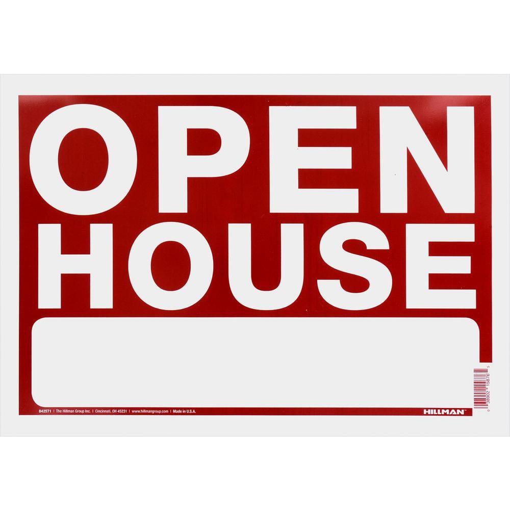 Hillman 10 in. x 14 in. Styrene Open House Sign 842571 - The Home Depot