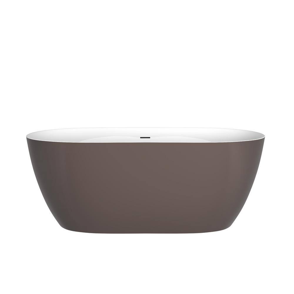 NTQ 59 in. x 30 in. Free Standing Tub Oval Freestanding Soaking ...