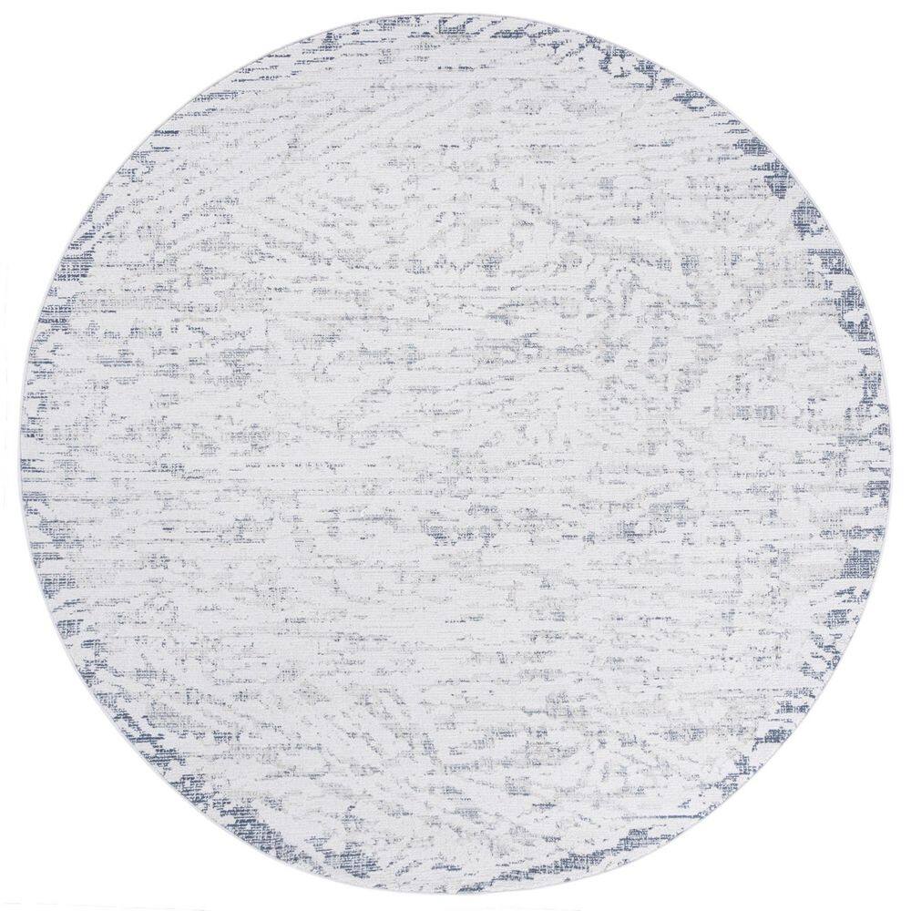 SAFAVIEH Hunter 7 ft. x 7 ft. Ivory/Dark Gray Abstract Modern Round ...