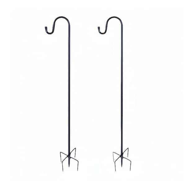 Augbeer 45 in. Heavy Duty Metal Shepherds Hook with 5 Prong Base and ...