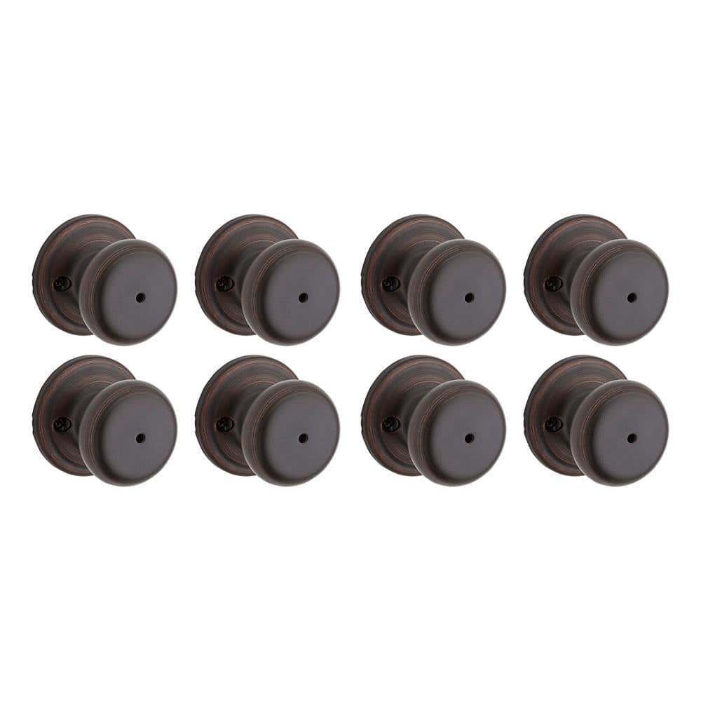 Kwikset Juno Venetian Bronze Privacy Bed/Bath Door Knob (8-Pack ...