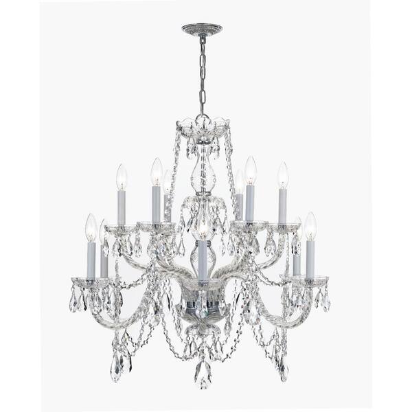 Crystorama Traditional Crystal 12-Light Polished Chrome Crystal ...