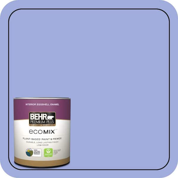 BEHR PREMIUM PLUS 1 qt. #P540-4 Lavender Sky Eggshell Enamel EcoMix ...