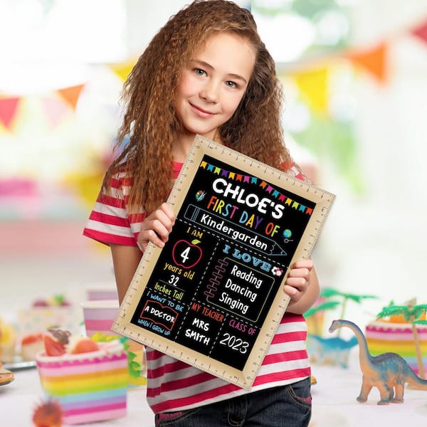 Afoxsos 1-Pack 14 x 10 in. Reusable First and Last Day of School Board ...