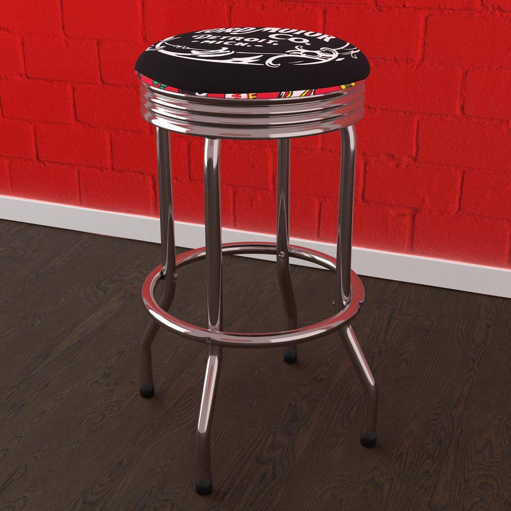 Ford Vintage 1903 Ford Motor Co. 29 in. Black Backless Metal Bar Stool ...