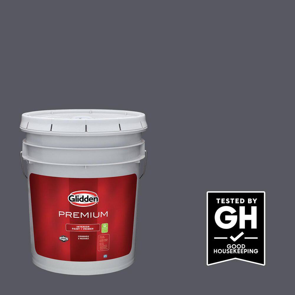 Glidden Premium 5 gal. PPG1013-6 Gray Flannel Semi-Gloss Interior Latex ...