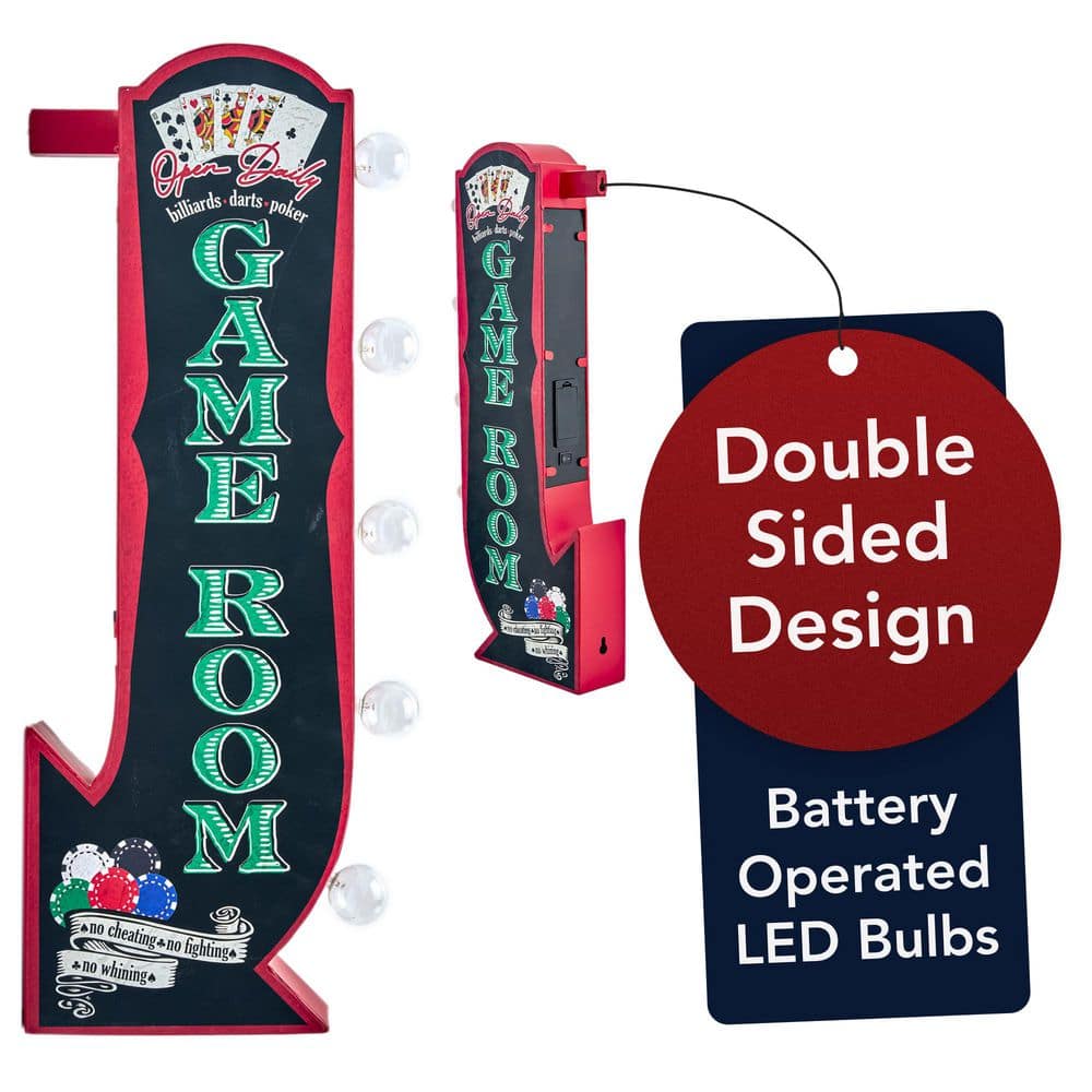 American Art Decor Vintage Game Room Off the Wall LED Iron Metal ...