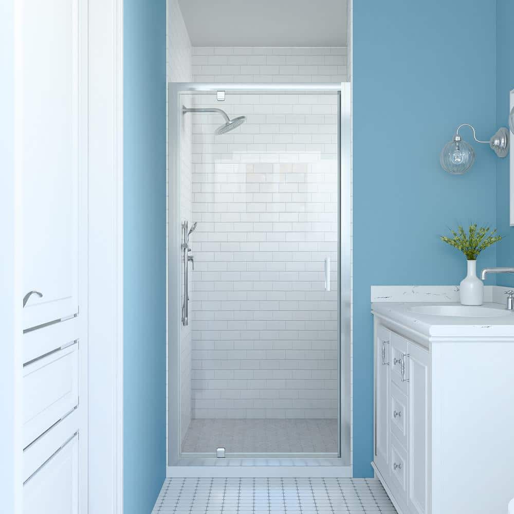 SHAAMA 23-24 in. W x 72 in. H Pivot Framed Swing Shower Door in Single ...
