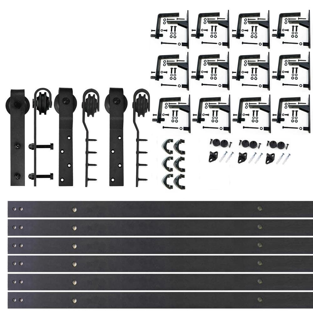 HOMACER 15 ft./180 in. Black Rustic Inverted Bent Triple Track Bypass ...