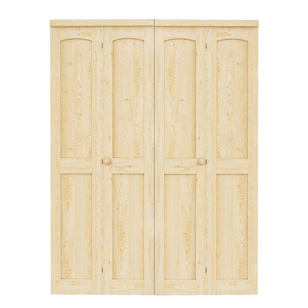 ARK DESIGN 60 in. x 80 in. Arch Panel 2-Lite Solid Core Unfinished Pine ...