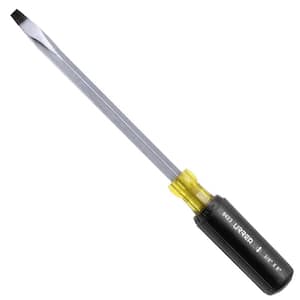 URREA 6 in. Long Round Shank Flat Tip Amber Handle Screwdriver 9606 ...