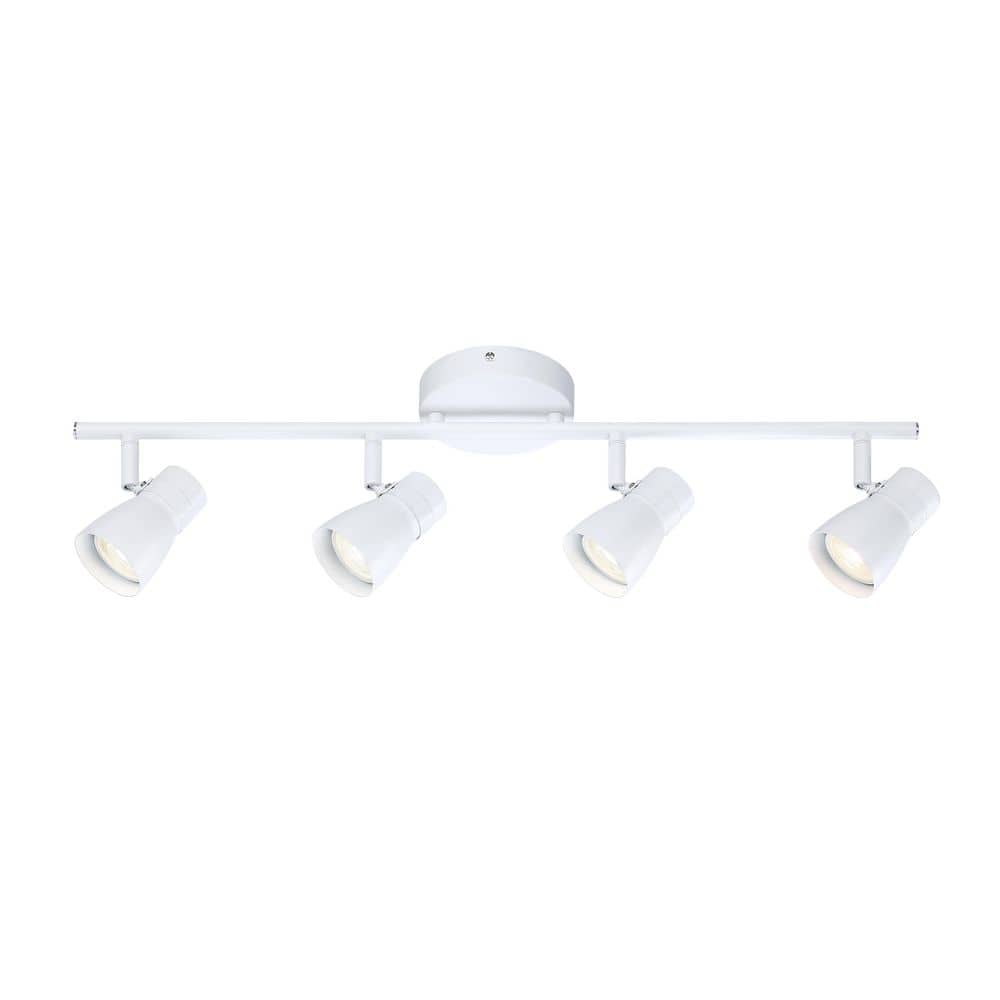 FLSNT 24.1 in. 24W Commercial 4-Spot LED Track Lighting, White ...