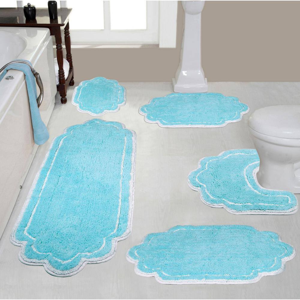 HOME WEAVERS INC Allure Collection 100% Cotton Tufted Bath Rug, 5-Pcs ...