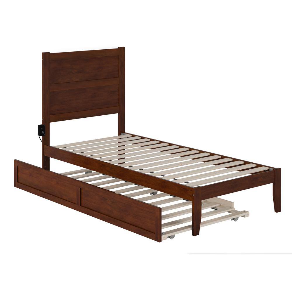 AFI NoHo Walnut Twin Extra Long Bed with Twin Extra Long Trundle ...
