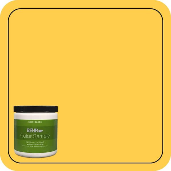 BEHR PREMIUM PLUS 8 oz. #340B-6 Pineapple Soda Semi-Gloss Interior ...