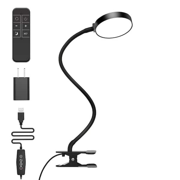 3. 5 in. White Dimmable LED Desk Lamp with USB Port and Adjustable Lamp ...