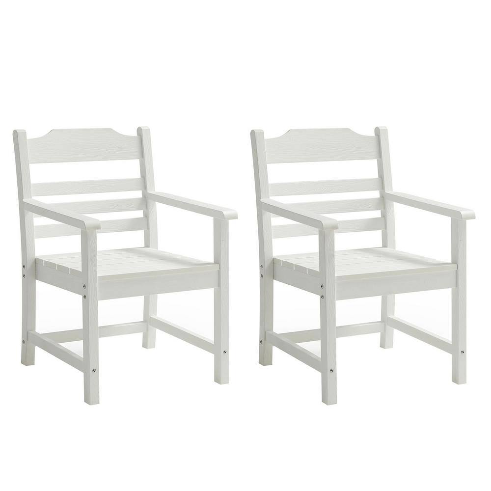 Zeus & Ruta 2-piece Casual Plastic Outdoor Dining Chair in White HG-985 ...