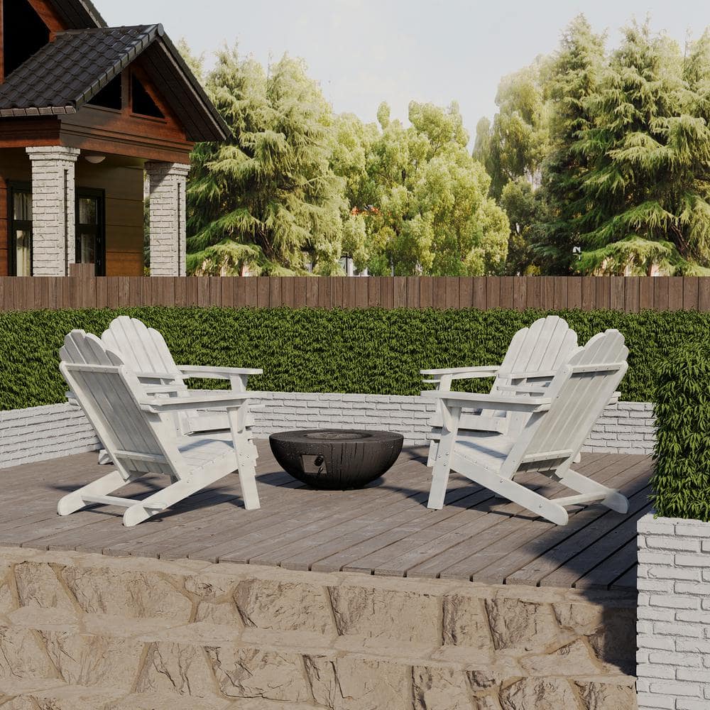 CASAINC 28 in. 5-Piece Metal Patio Fire Pit Set Fire Pit Table and ...