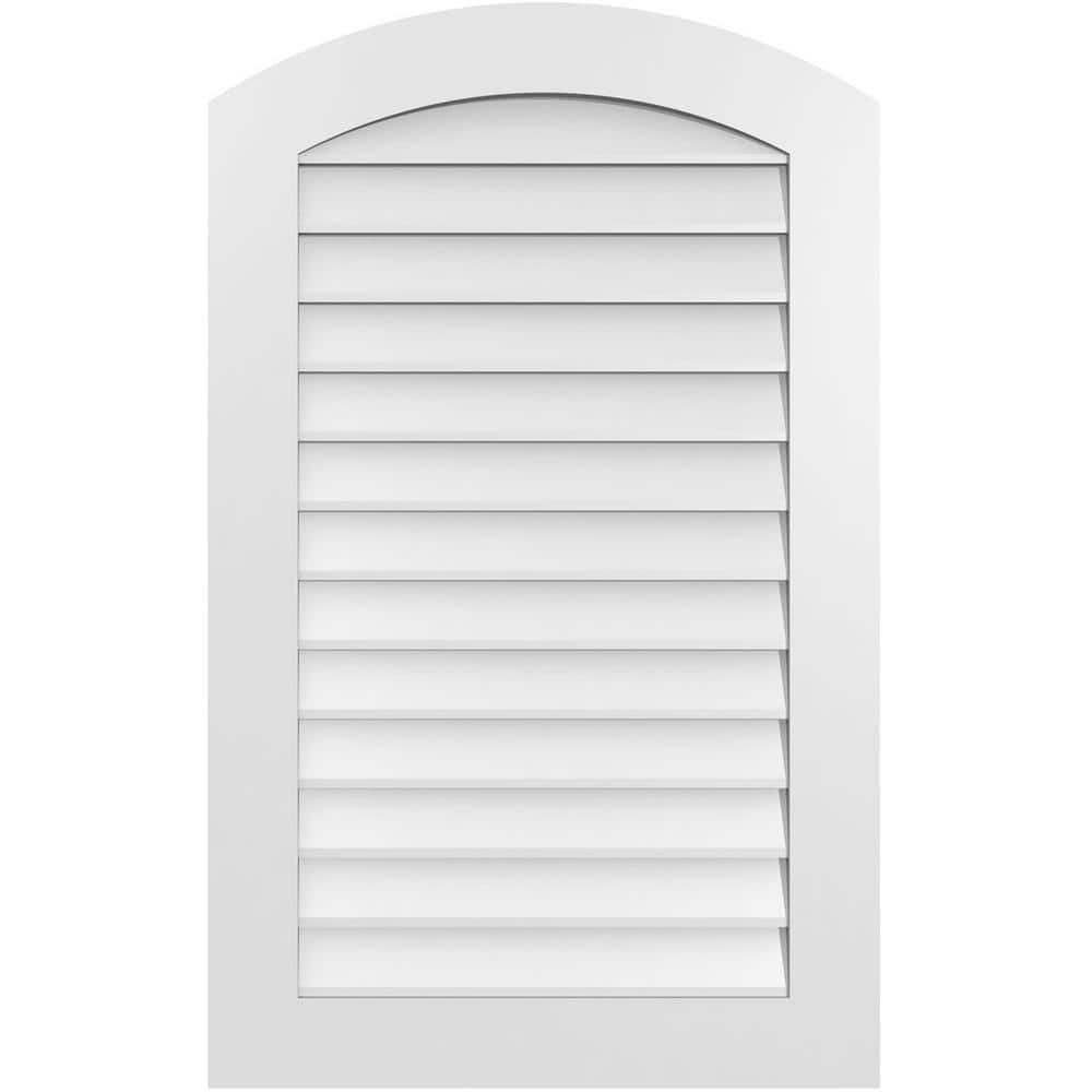 Ekena Millwork 26 in. x 42 in. Arch Top Surface Mount PVC Gable Vent ...