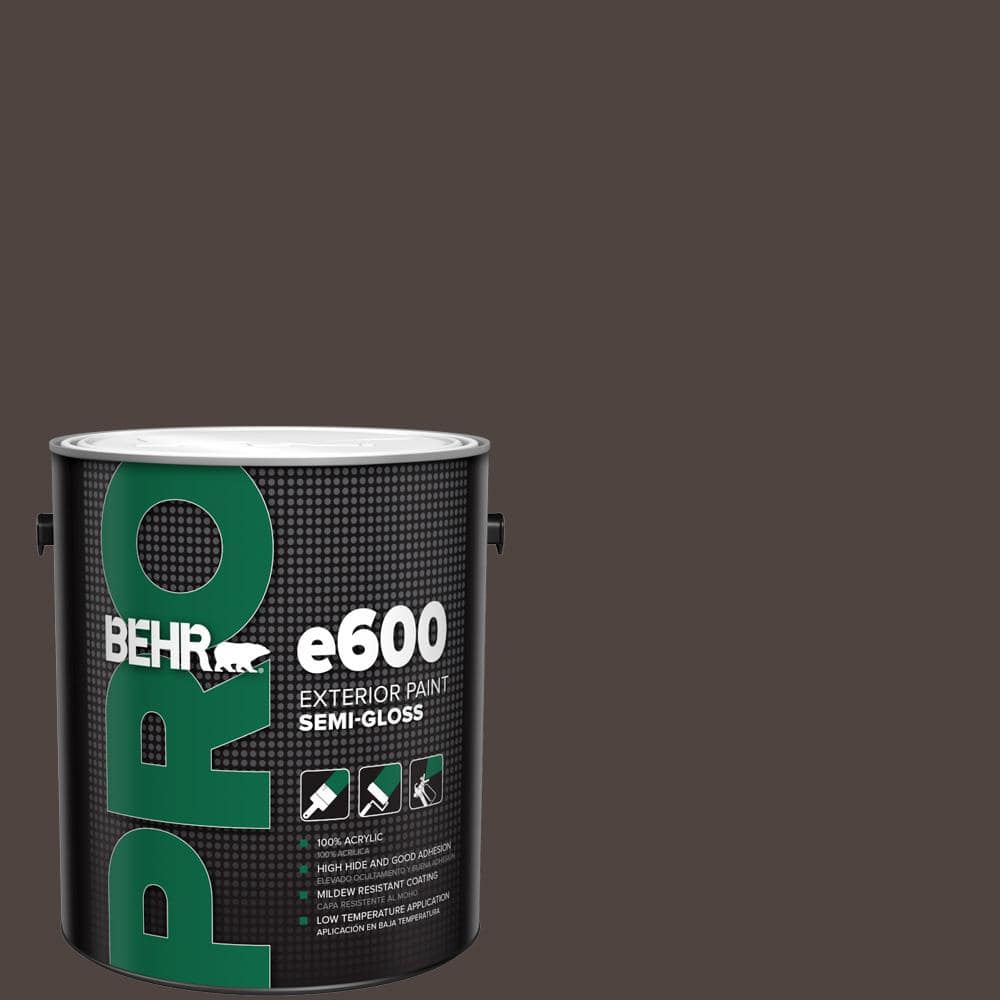 BEHR PRO 1 gal. #790B-7 Bitter Chocolate Semi-Gloss Exterior Paint ...