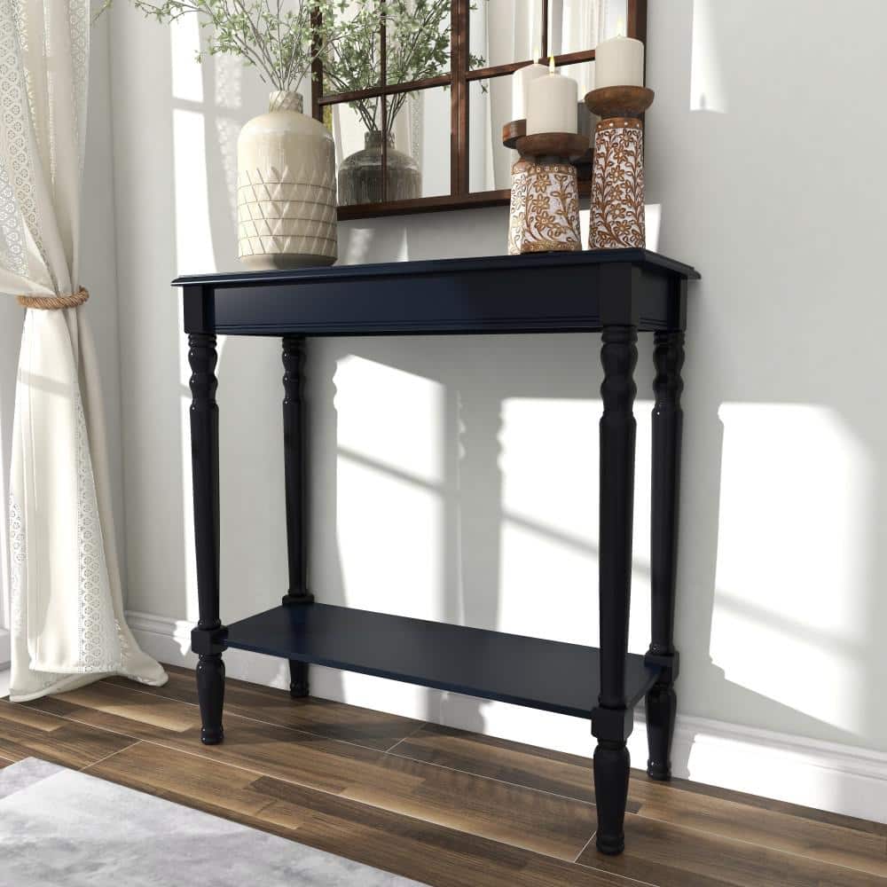 Reviews for Litton Lane 32 in. Black Rectangle Wood Traditional Console ...