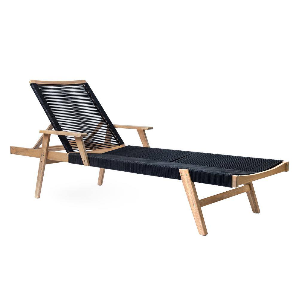 Hot Seller 79 in. Wood and Rope Patio Bench Sunlounger Sunbed for ...