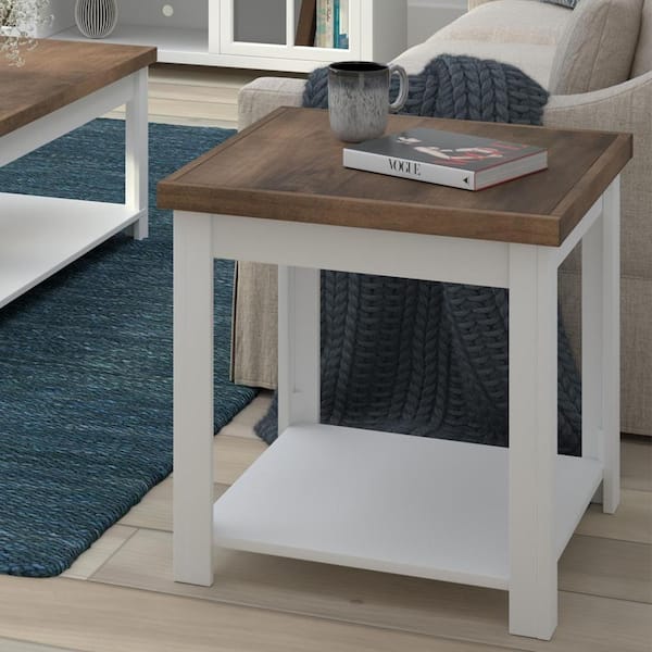 Bridgevine Home Hampton 48.5 in. Barnwood/White Rectangle Wood Coffee Table HT4210.BJW - The ...