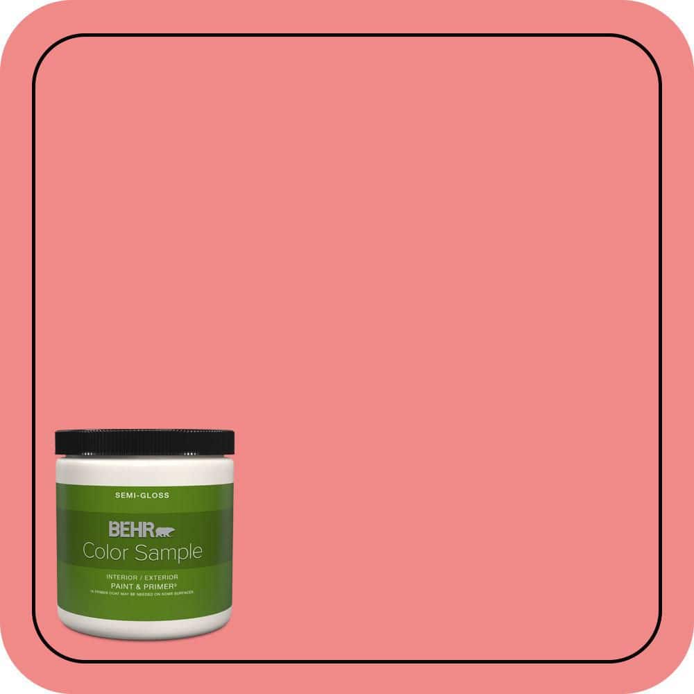 BEHR PREMIUM PLUS 8 oz. #150B-5 Cheery Semi-Gloss Interior/Exterior ...