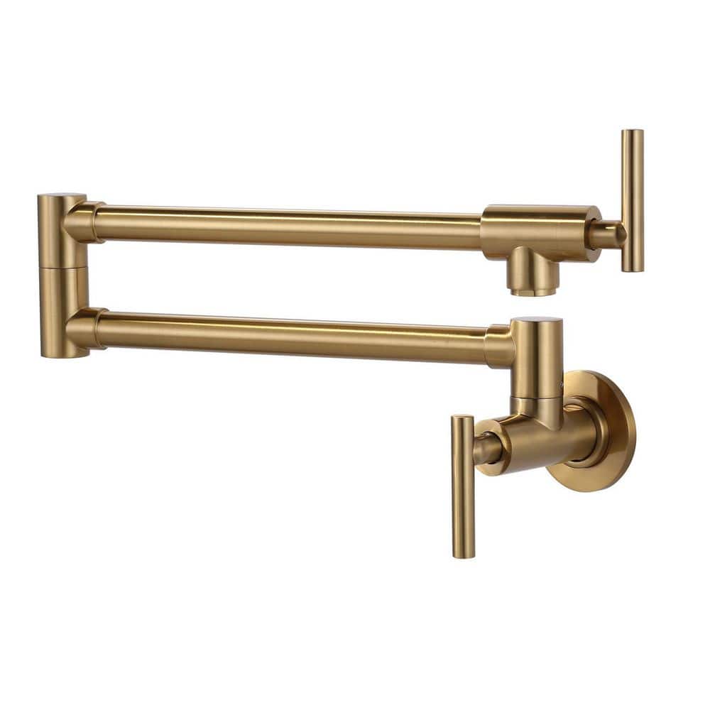 VEVETTA Wall Mounted Pot Filler 2-Handles Kitchen Faucet with 360 ...