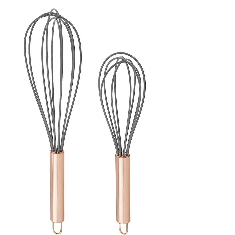 COOK WITH COLOR Silicone Whisks for Cooking, Stainless Steel Wire Whisk ...