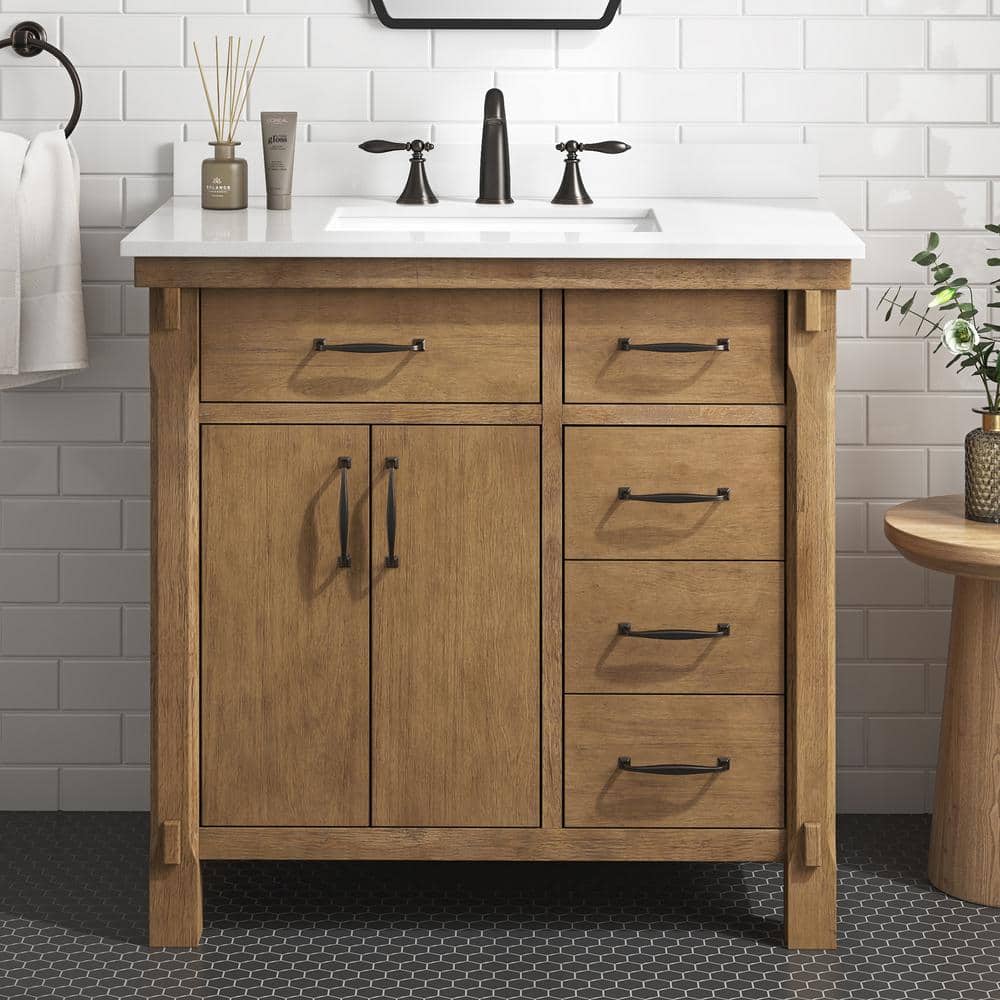 Home Decorators Collection Bellington 36 in. Single Sink Almond Toffee ...