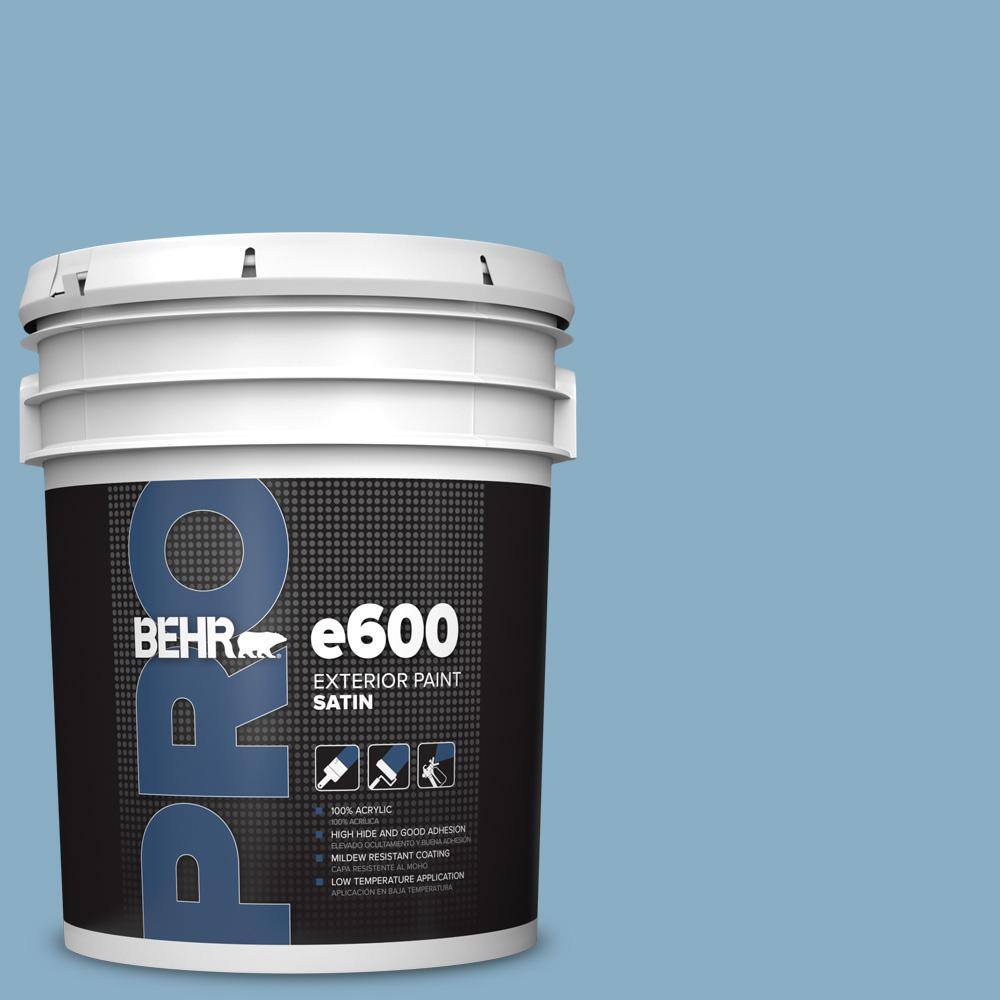 BEHR PRO 5 gal. #S500-4 Chilly Blue Satin Exterior Paint PR64005 - The ...